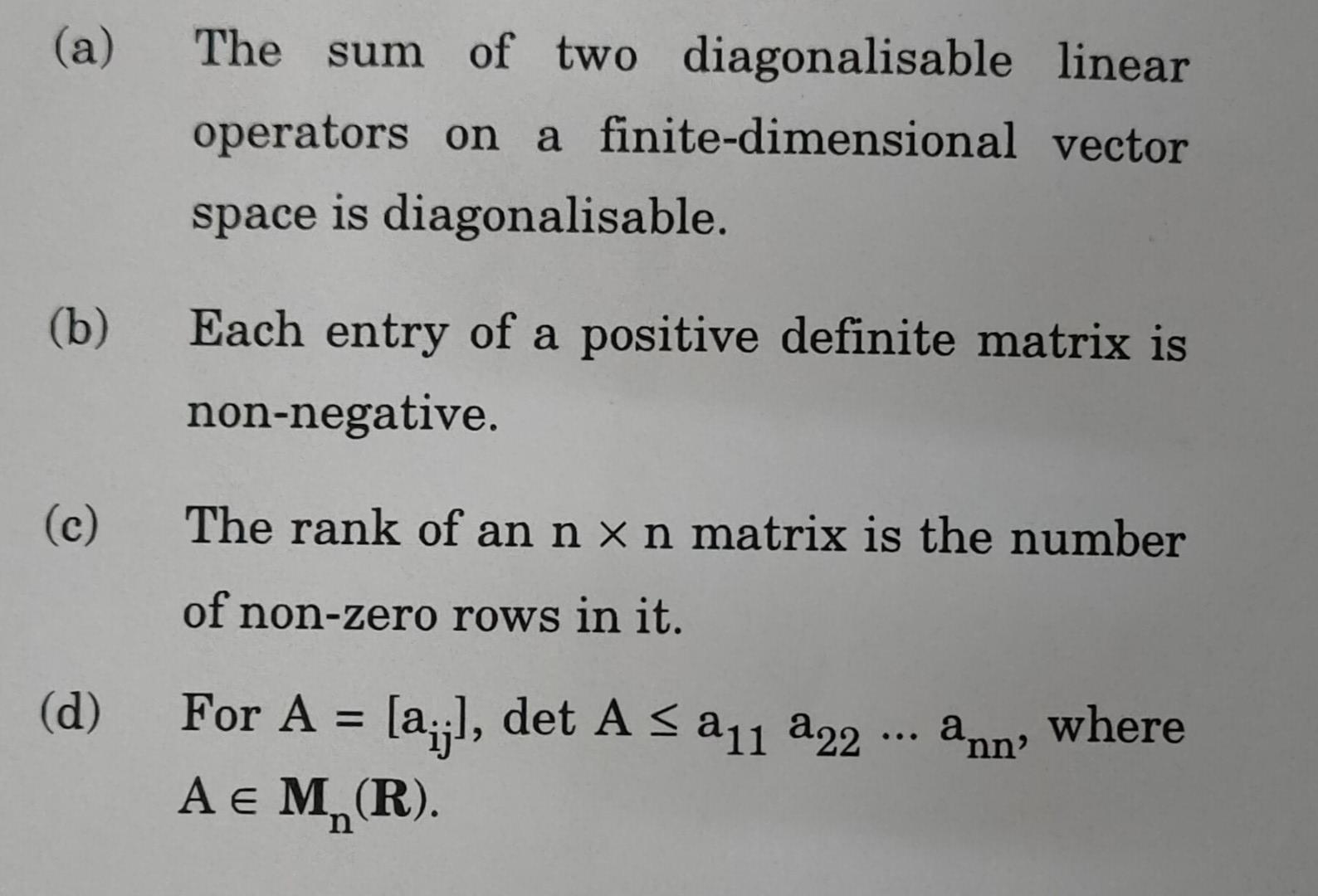 Solved which of the following statements are true and which | Chegg.com