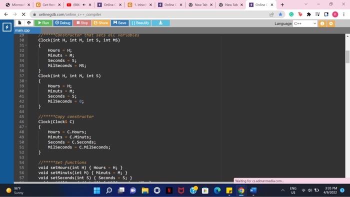 Solved Inherit the class Clock and name it as ExtClock. Add | Chegg.com