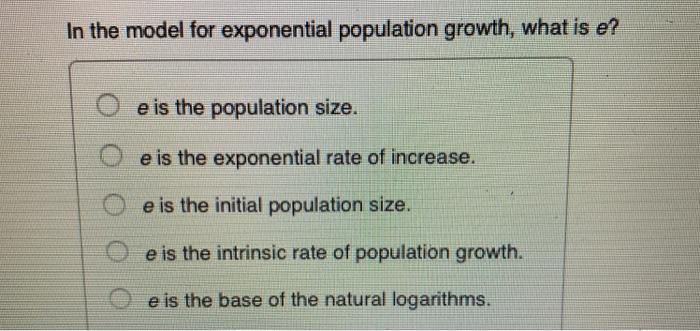 Solved In the model for exponential population growth, what | Chegg.com
