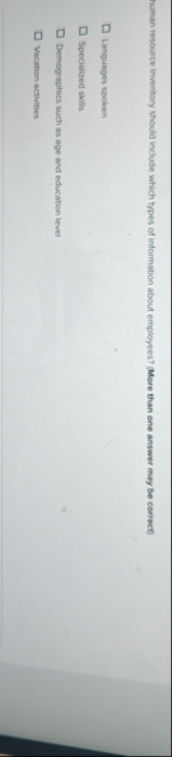 Solved human resource inventory should include which types | Chegg.com