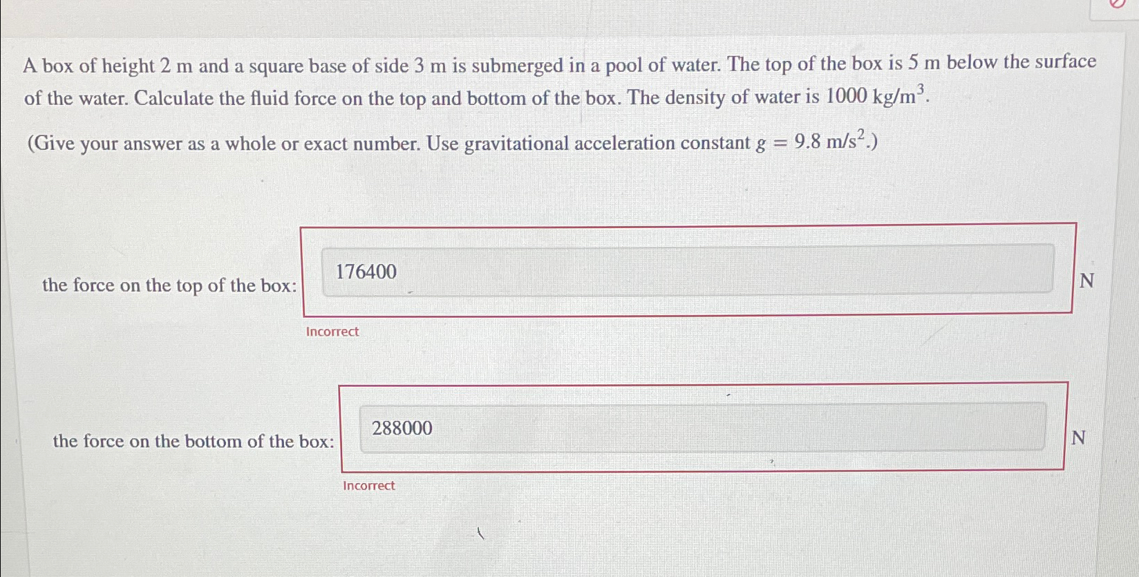 Solved A box of height 2m ﻿and a square base of side 3m ﻿is | Chegg.com