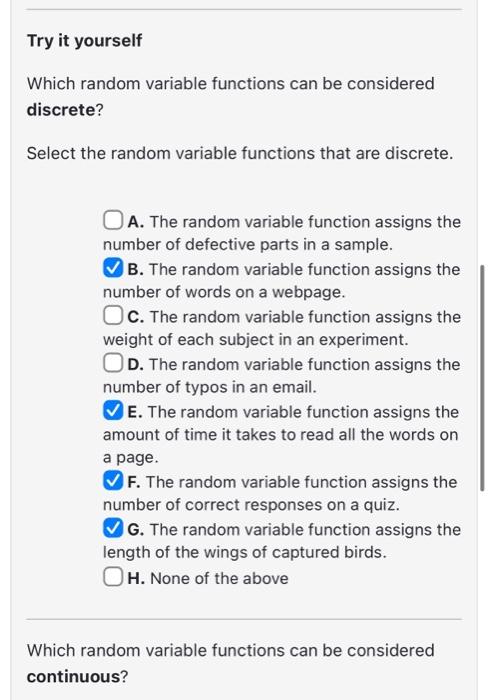Solved Try It Yourself Which Random Variable Functions Can 1280