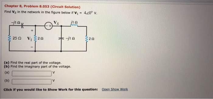 Solved Chapter 8, Problem 8.053 (Circuit Solution) Find Vs | Chegg.com