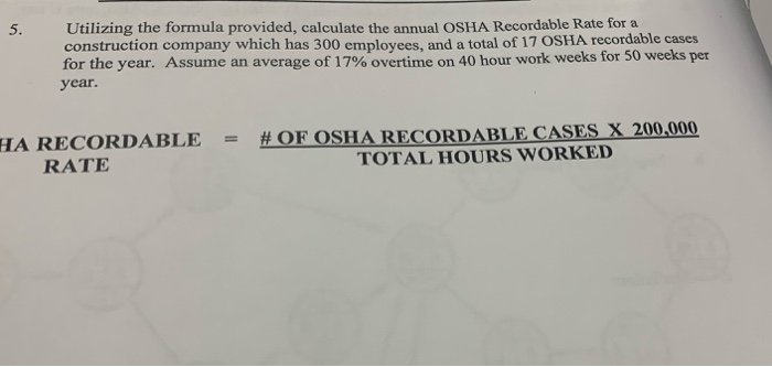 Solved 5. Utilizing the formula provided, calculate the | Chegg.com