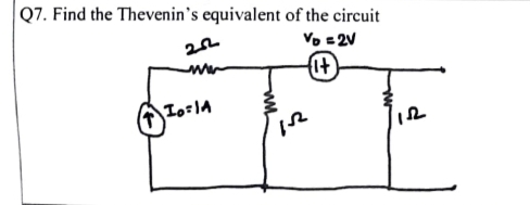 Solved Q7. ﻿Find the Thevenin's equivalent of the circuit | Chegg.com