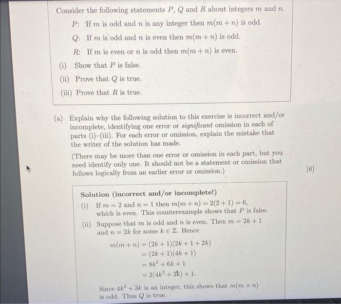Solved Consider the following statements P,Q and R about | Chegg.com