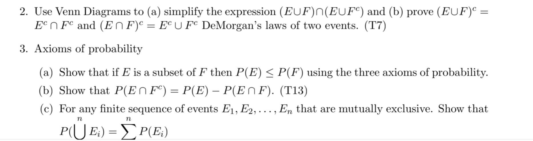 Solved 2. Use Venn Diagrams to (a) simplify the expression | Chegg.com