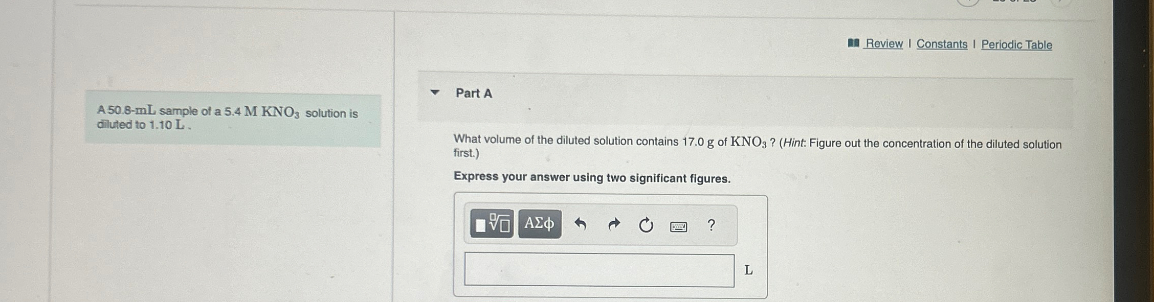 Solved Review I Constants I Periodic TableA 50.8-mL ﻿sample | Chegg.com