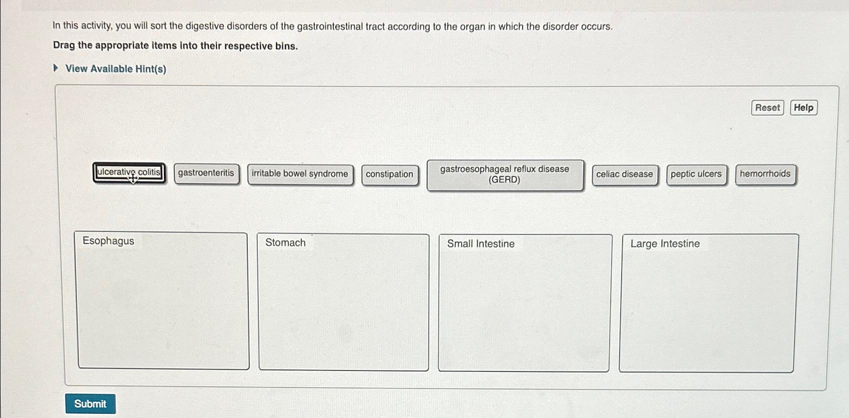Solved In this activity, you will sort the digestive | Chegg.com