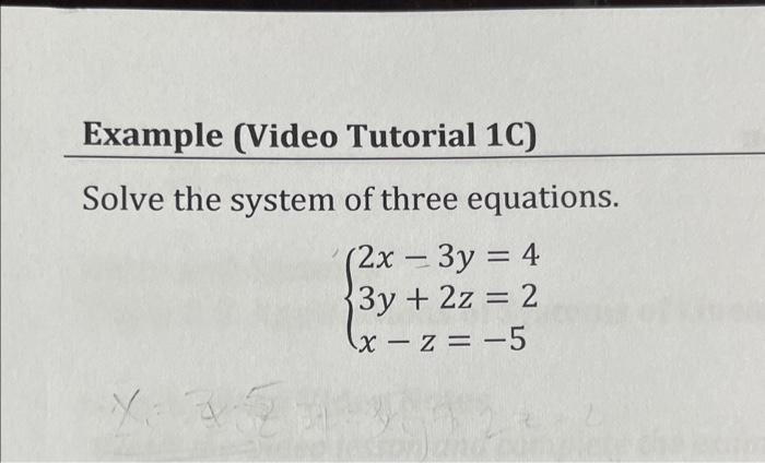 Solved Solve the system of three equations. | Chegg.com