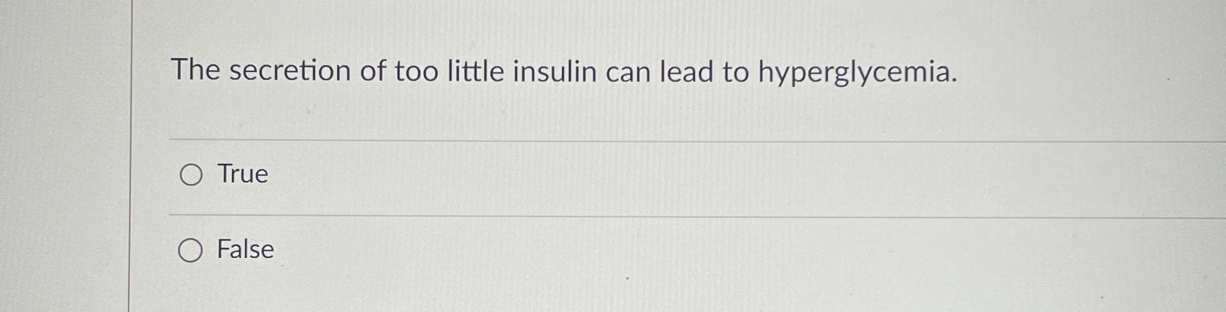 Solved The secretion of too little insulin can lead to | Chegg.com