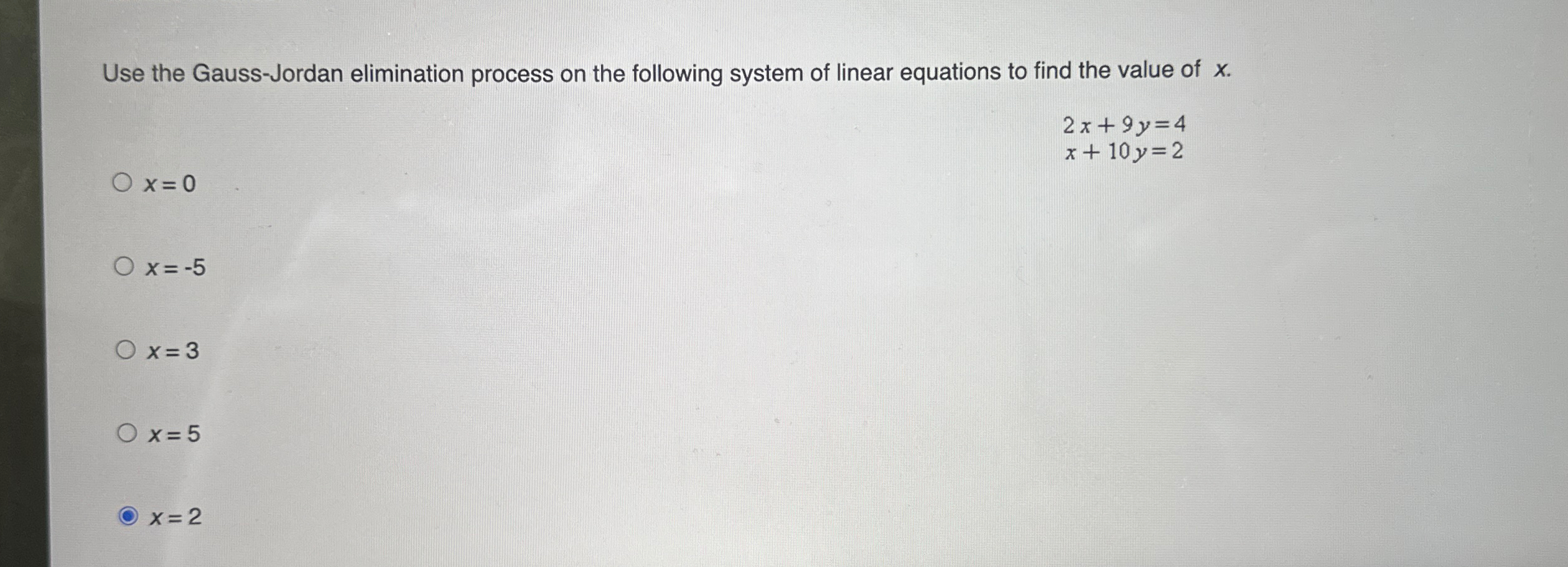 Solved Use the Gauss-Jordan elimination process on the | Chegg.com