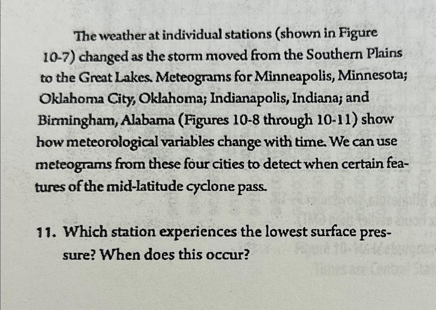Solved The weather at individual stations (shown in Figure | Chegg.com