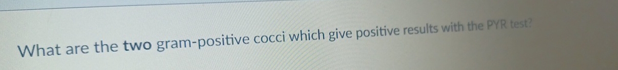 Solved What are the two gram-positive cocci which give | Chegg.com