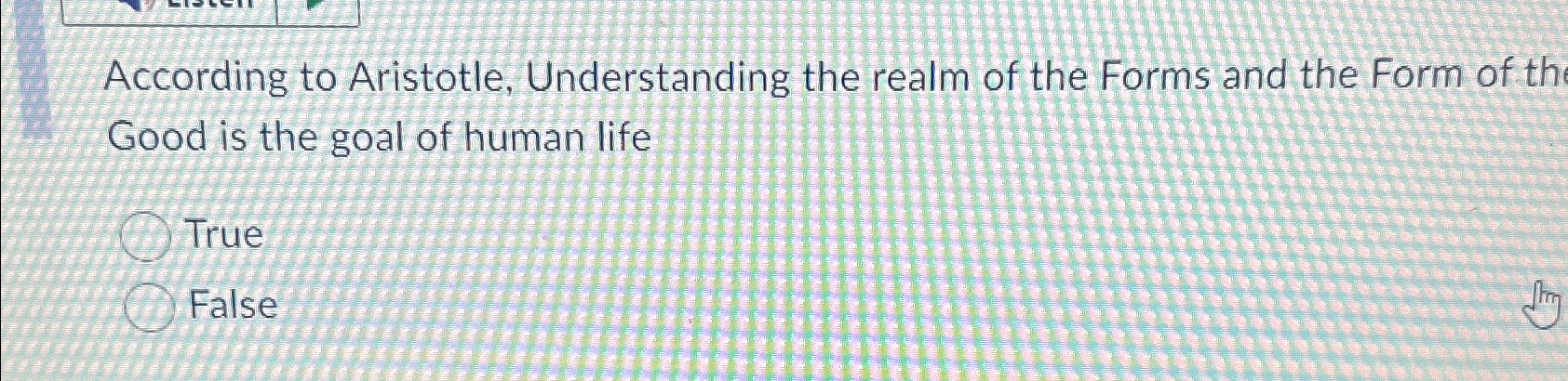 Solved According to Aristotle, Understanding the realm of | Chegg.com