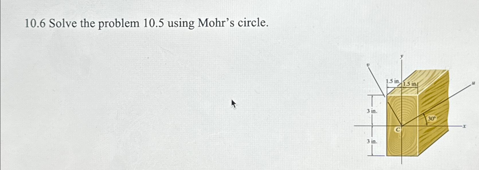 10.6 ﻿Solve the problem 10.5 ﻿using Mohr's circle. | Chegg.com