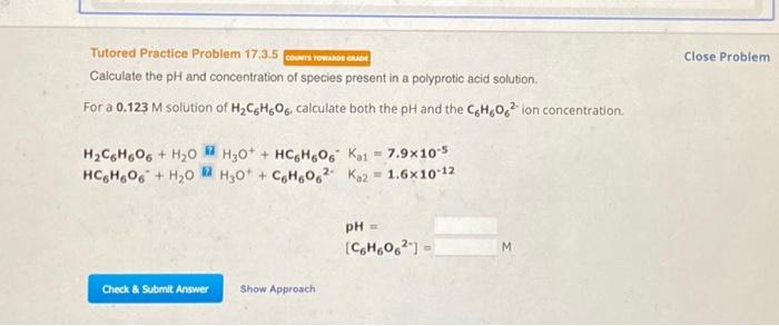 Solved Tutored Practice Problem 17,3.5 Calculate the pH and | Chegg.com