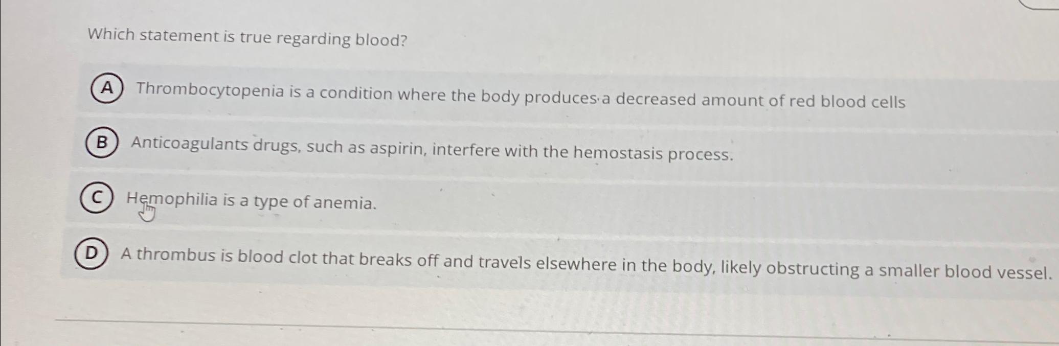 Solved Which statement is true regarding | Chegg.com