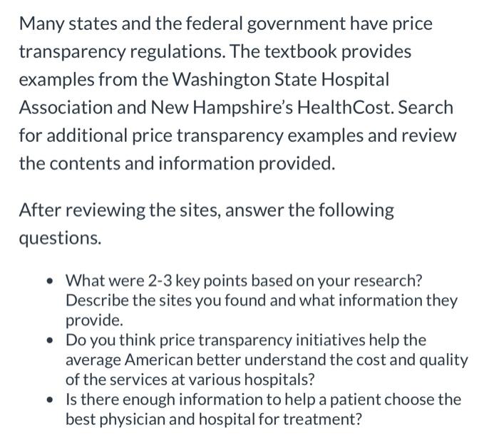 Solved Many states and the federal government have price | Chegg.com