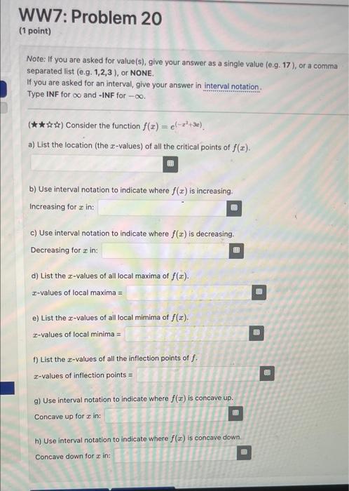 Solved WW7: Problem 20 (1 point) Note: If you are asked for | Chegg.com