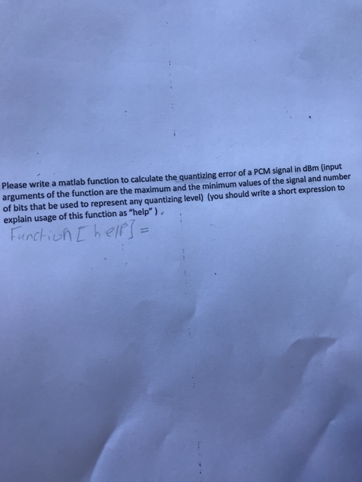 Solved Please write a matlab function to calculate the | Chegg.com
