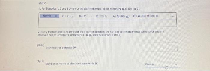 Solved Part I Data Summary (1pt) Battery th: Anode | Chegg.com