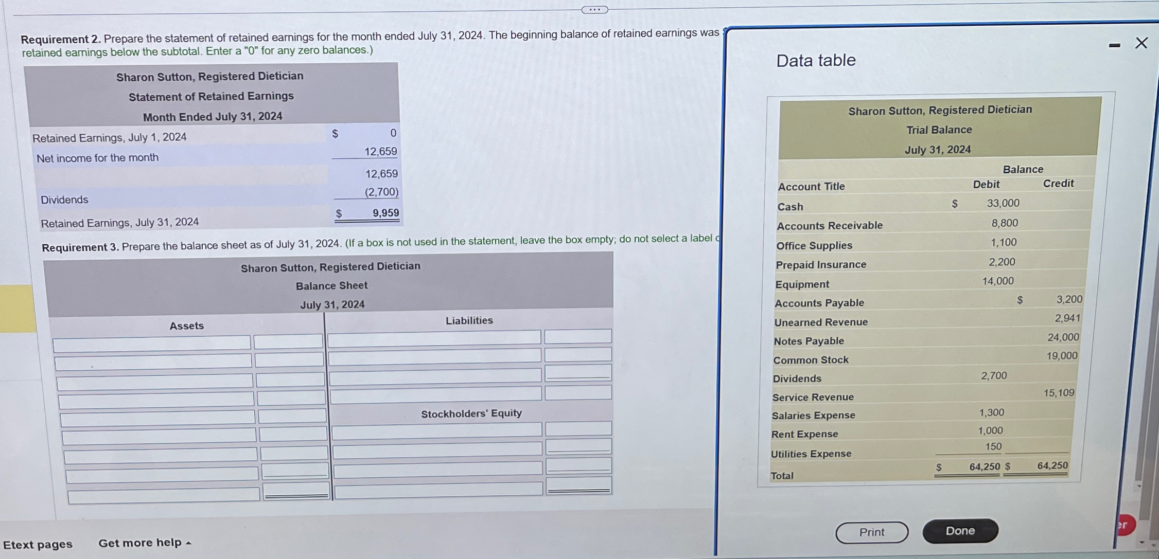 Solved Requirement 2. ﻿Prepare the statement of retained | Chegg.com