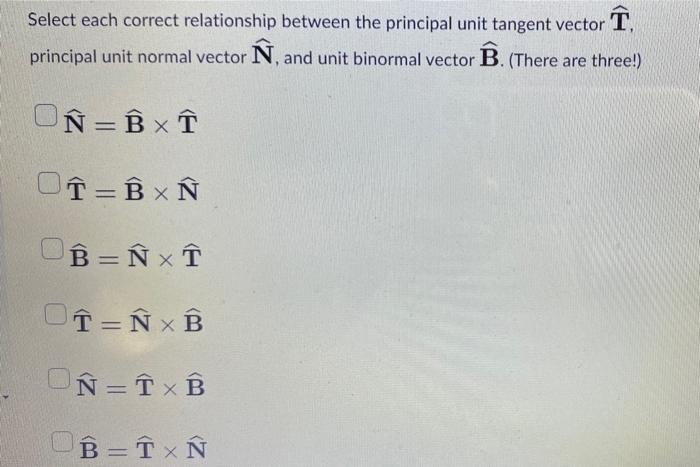 Solved Select Each Correct Relationship Between The