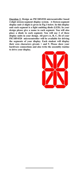 Question 2: Design an PIC18F4520 microcontroller | Chegg.com