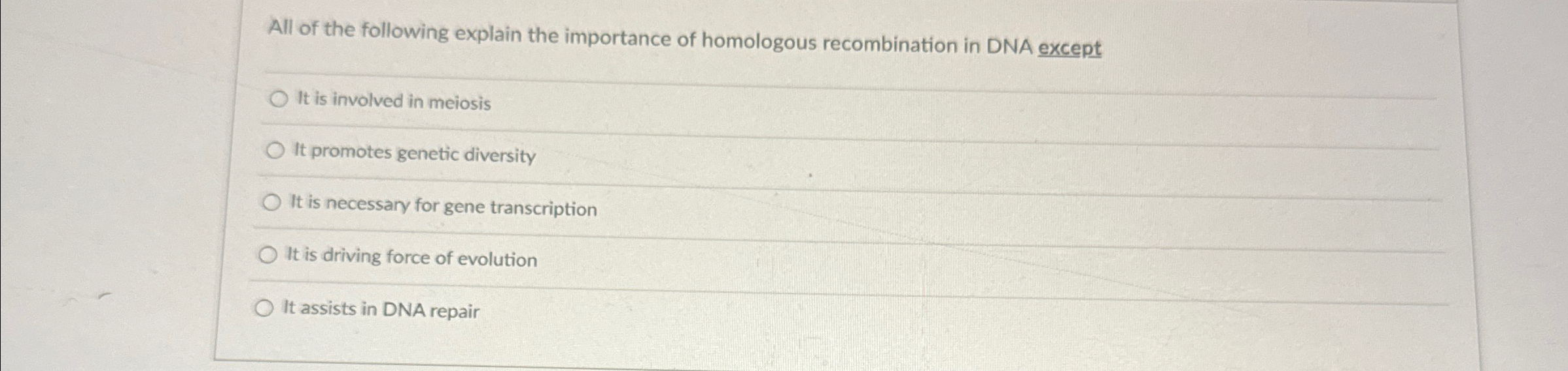 Solved All of the following explain the importance of | Chegg.com