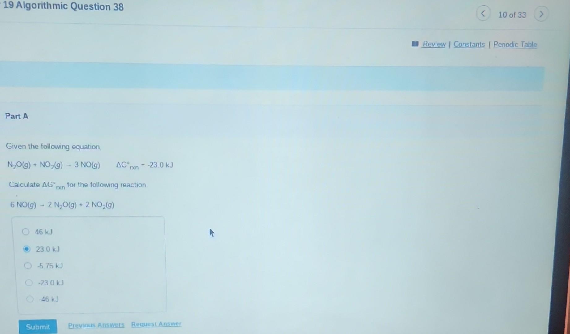 Solved 10 of 33 Review Constants Periodic Ta Part A Given | Chegg.com