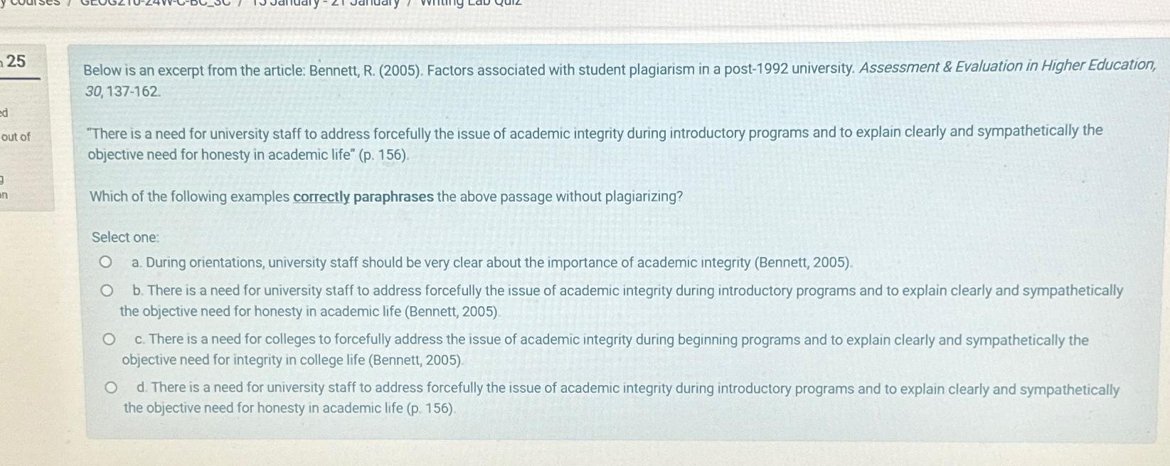 Solved Below is an excerpt from the article: Bennett, | Chegg.com