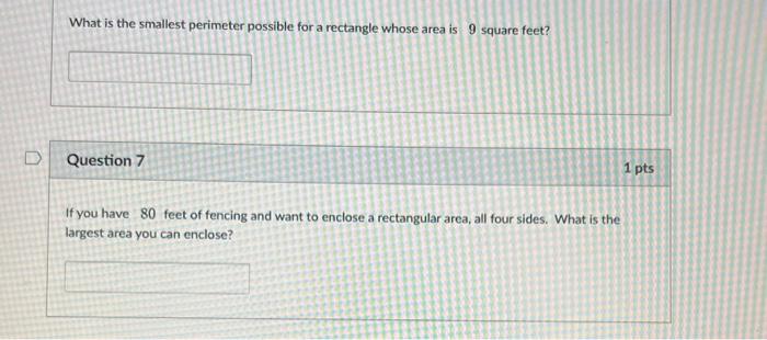 Solved What is the smallest perimeter possible for a | Chegg.com