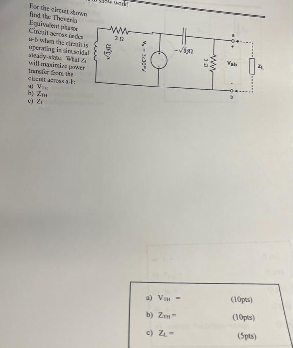 Solved For the circuit shown find the Thevenin Equivalent | Chegg.com