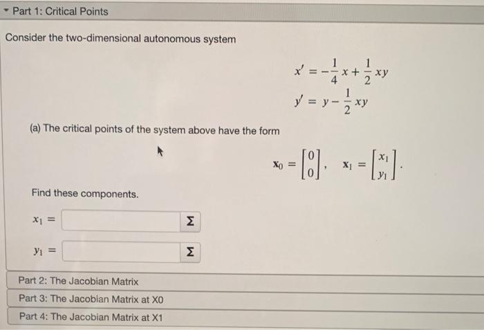 Solved Consider the two-dimensional autonomous system | Chegg.com