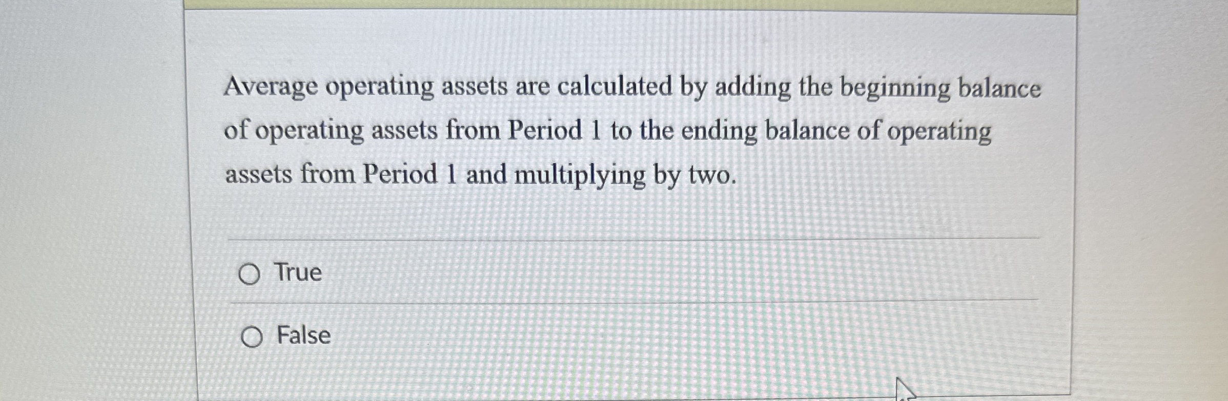 Solved Average operating assets are calculated by adding the | Chegg.com
