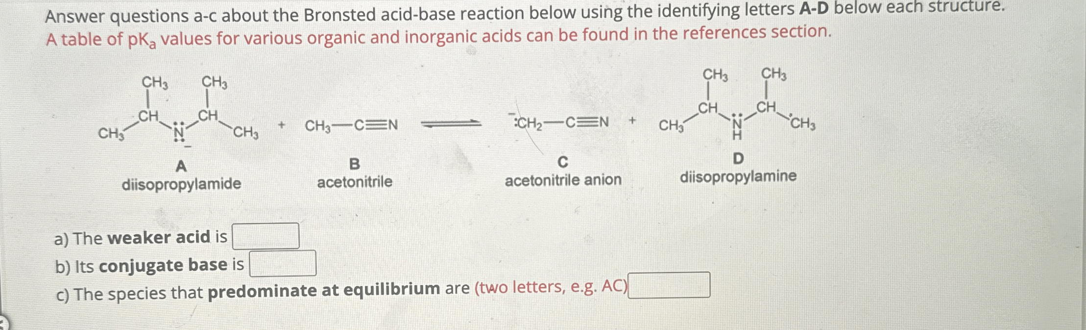 Solved Answer questions a-c about the Bronsted acid-base | Chegg.com