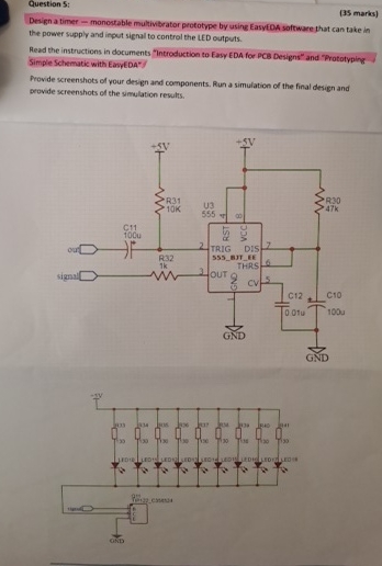 Solved Question 5:[35 ﻿marks]Design a timer - ﻿monostable | Chegg.com