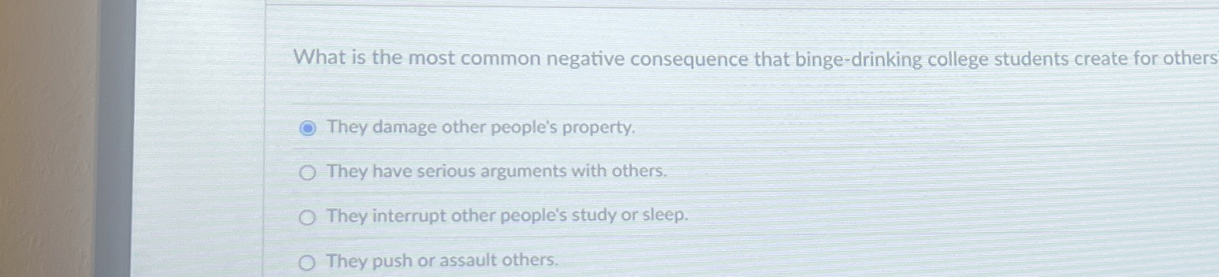 Solved What is the most common negative consequence that | Chegg.com