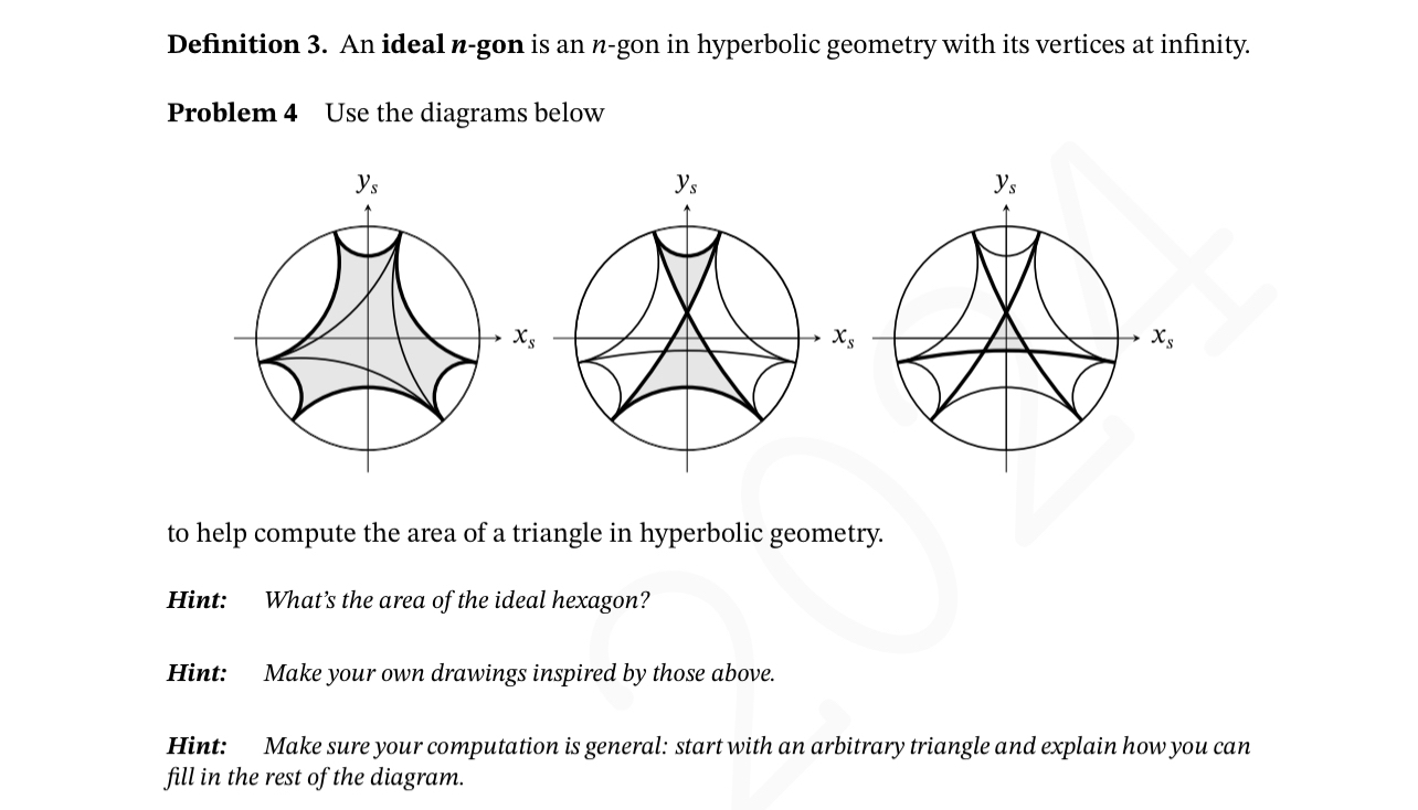 Solved Definition 3. ﻿An ideal n-gon is an n-gon in | Chegg.com