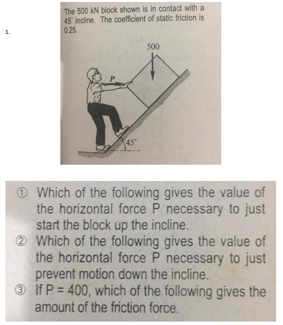 Solved The 500 kN block shown is in contact with a | Chegg.com
