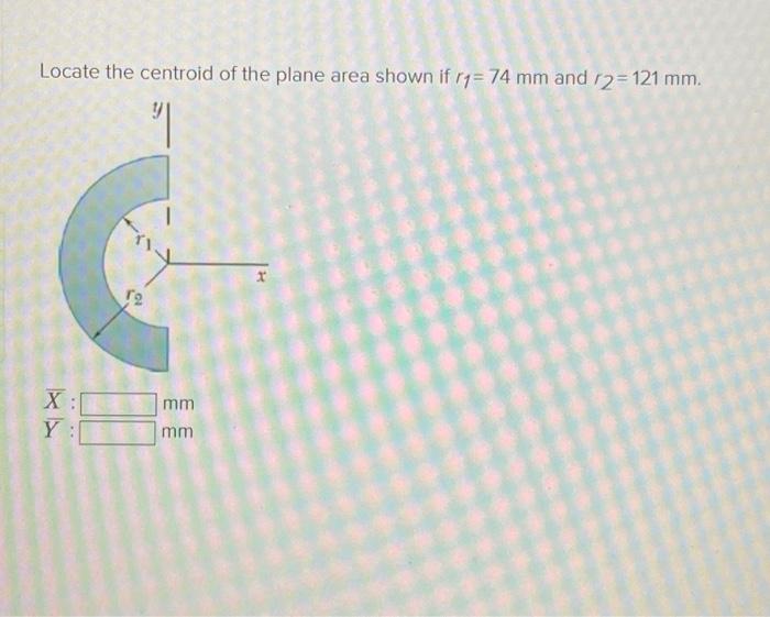 Solved Locate The Centroid Of The Plane Area Shown If R1