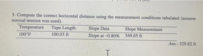 Solved 3. Compute the correct horizontal distance using the | Chegg.com