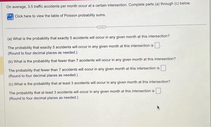 Solved Table of Poisson probability sums Poisson Probability | Chegg.com