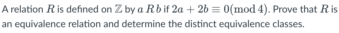 Solved A Relation R is Defined On Z by Arb If