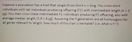 Solved Suppose a population has a trait that ranges from | Chegg.com