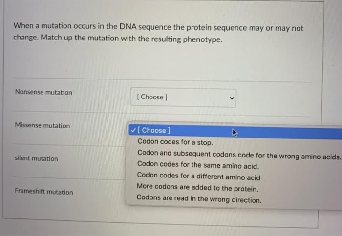 Solved When a mutation occurs in the DNA sequence the | Chegg.com