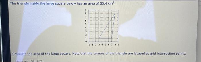 Solved The triangle inside the large square below has an | Chegg.com