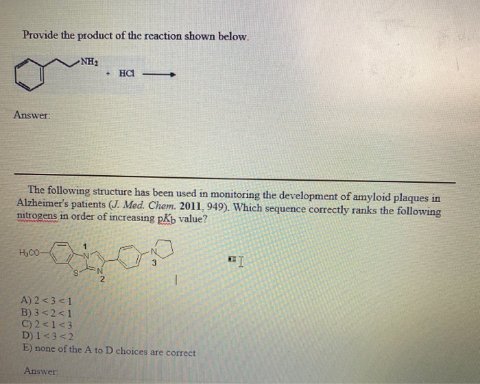 Solved Provide the product of the reaction shown below. NH2 | Chegg.com