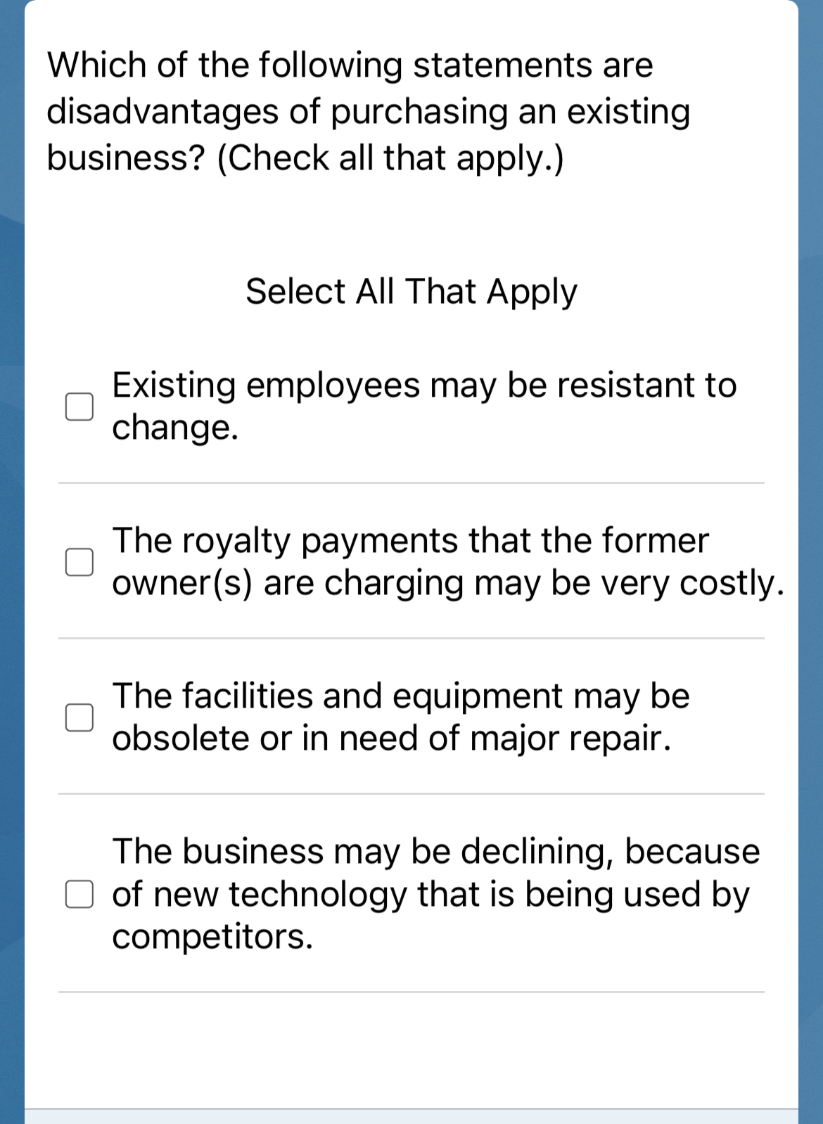 Solved Which of the following statements are disadvantages | Chegg.com